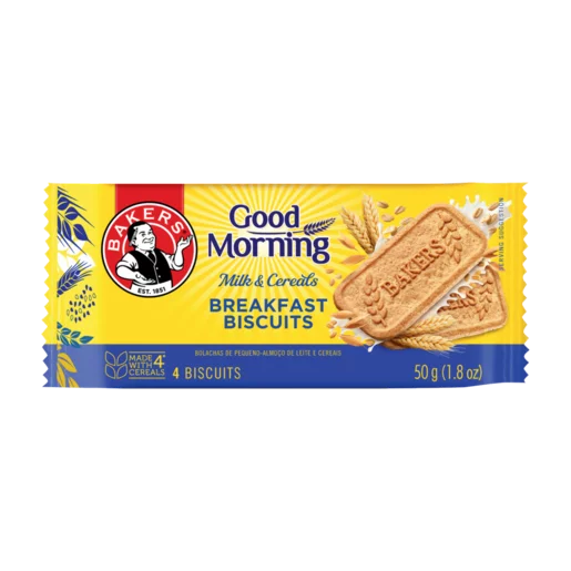 Bakers Good Morning Milk & Cereal Flavored Breakfast Biscuits 50g ...