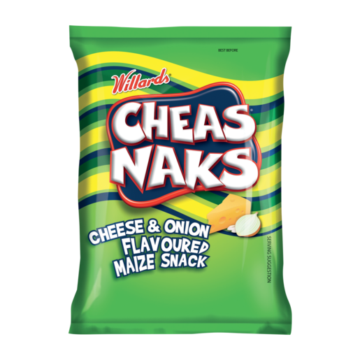Willards Cheas Naks Cheese & Onion Flavoured Maize Snack, 135g ...
