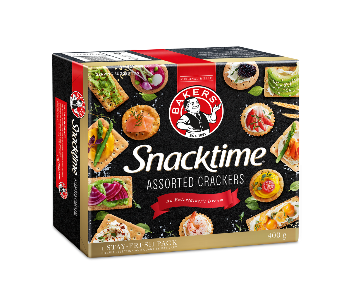 Bakers Snacktime Assorted Crackers 400g — AubergineFoods CA