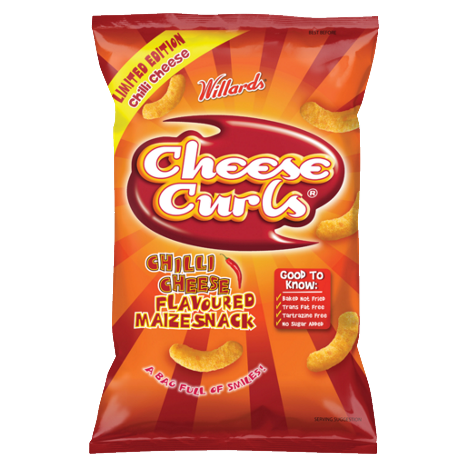 Willards Chilli Cheese Curls, 150g — AubergineFoods CA