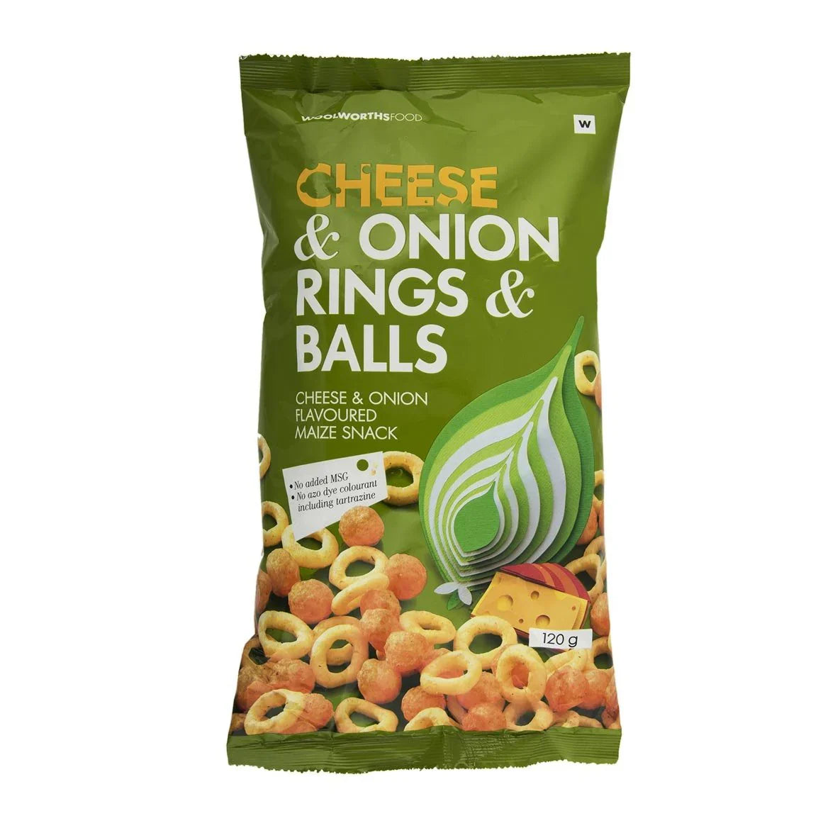 Woolworths Cheese and Onion Rings and Balls Maize Snack 120g ...
