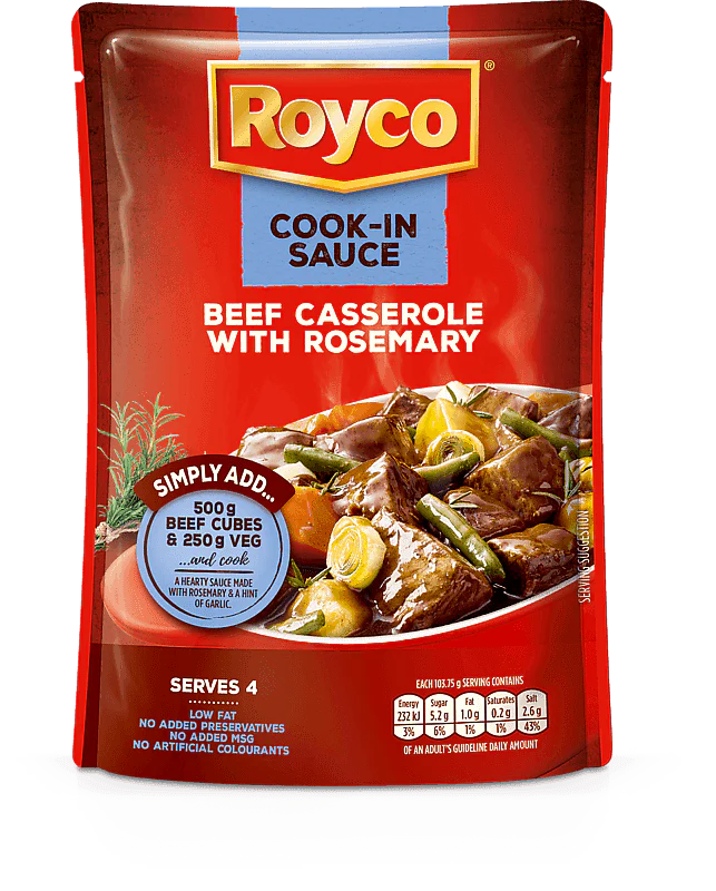 ROYCO Beef Casserole with Rosemary Wet Cook-In Sauce, 415g ...