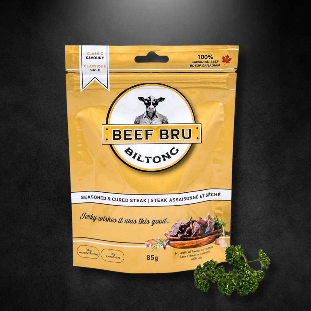Beef Bru Spicy Chilli Biltong, 85g — AubergineFoods CA