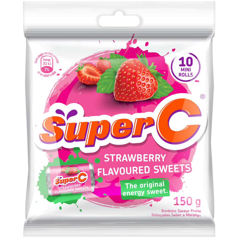 Super C Strawberry Flavoured Sweets Mini Rolls 150g — AubergineFoods CA